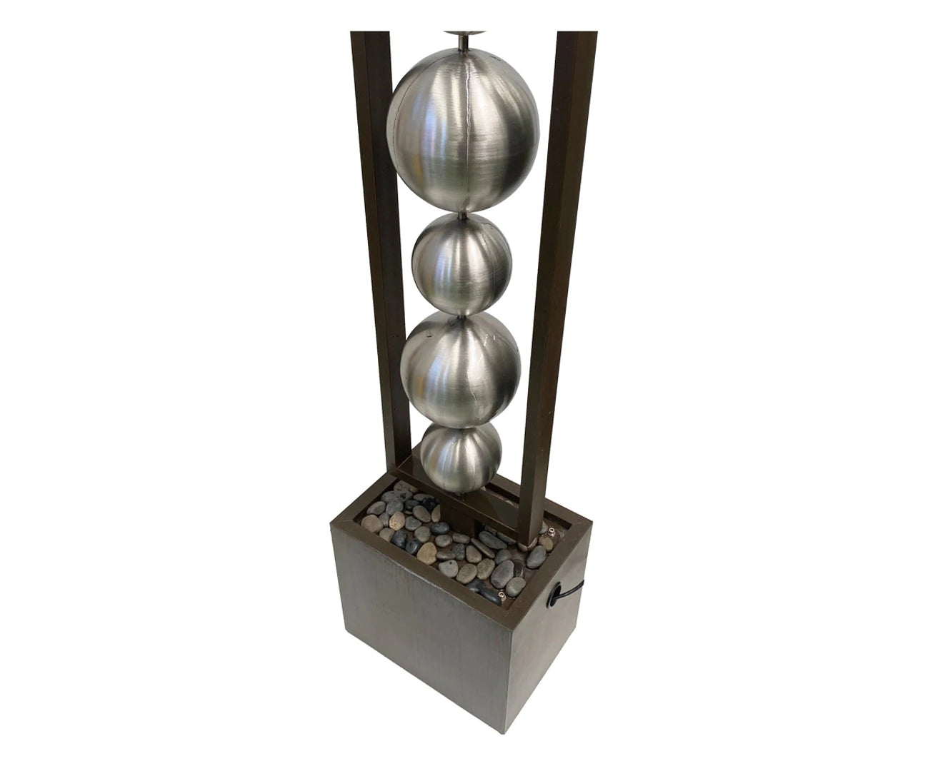 Nova - Steel Pillar Spheres Tower Water Feature – Water Features Adore