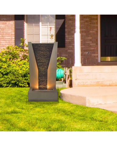 Resonate - Modern Waterfall Wall LED Light Water Feature – Water ...