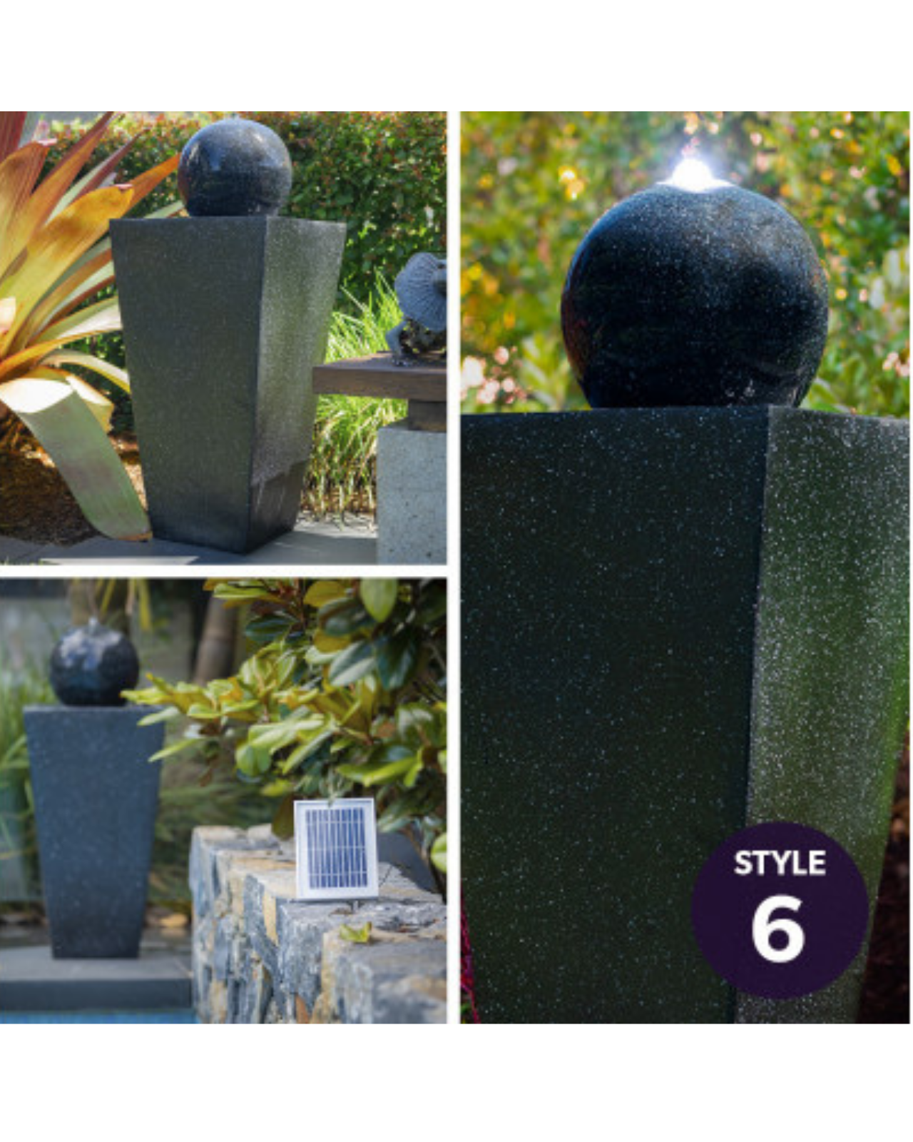 Eclat - Solar Sphere Ball Lighting Water Feature Fountain – Water ...