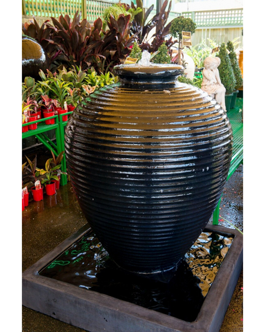 Solitude - Modern Urn Water Feature with Pond – Water Features Adore