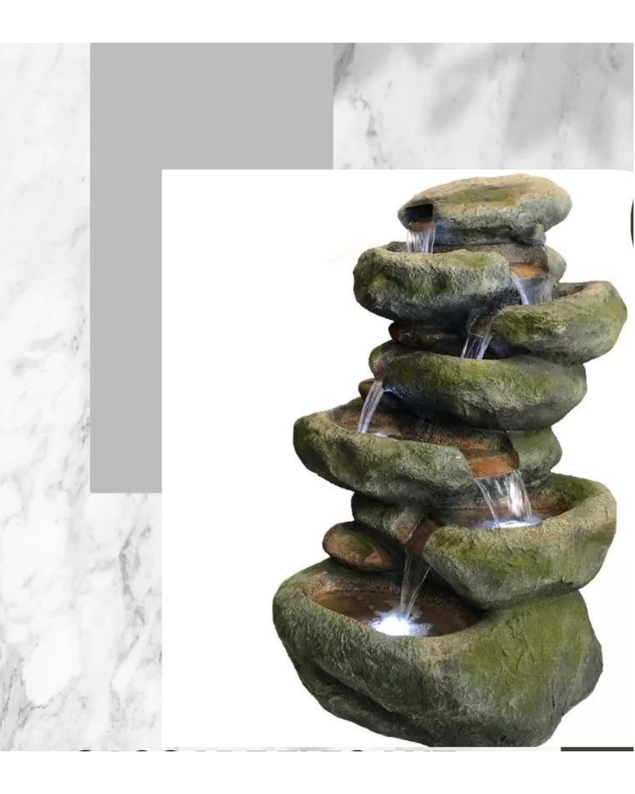 Bubbler - Natural Rock Waterfall Water Feature Fountain 120cm – Water ...