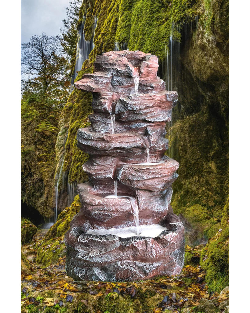 Oasis - Solar Cascading Rock Water Feature – Water Features Adore