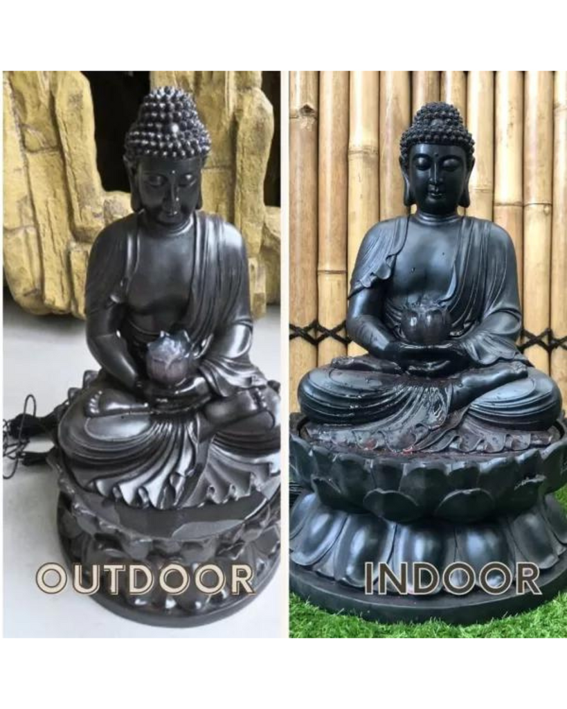 Buddha Bliss - Solar Buddha LED Light Water Feature – Water Features Adore