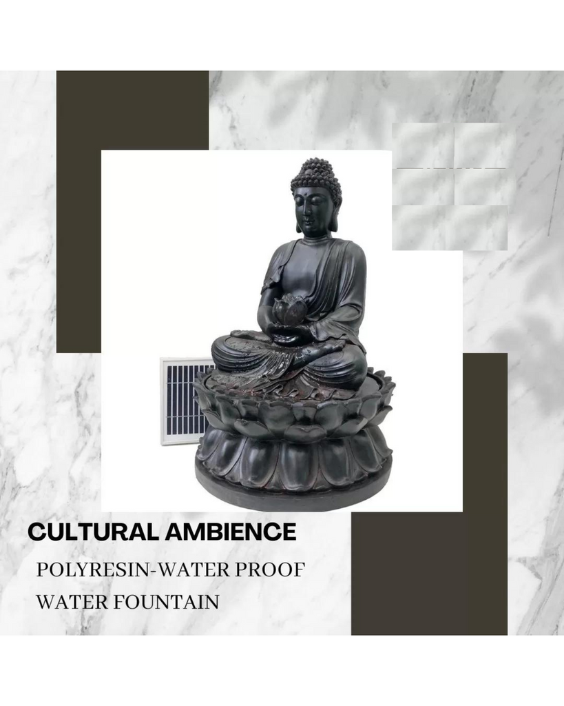 Buddha Bliss - Solar Buddha LED Light Water Feature – Water Features Adore