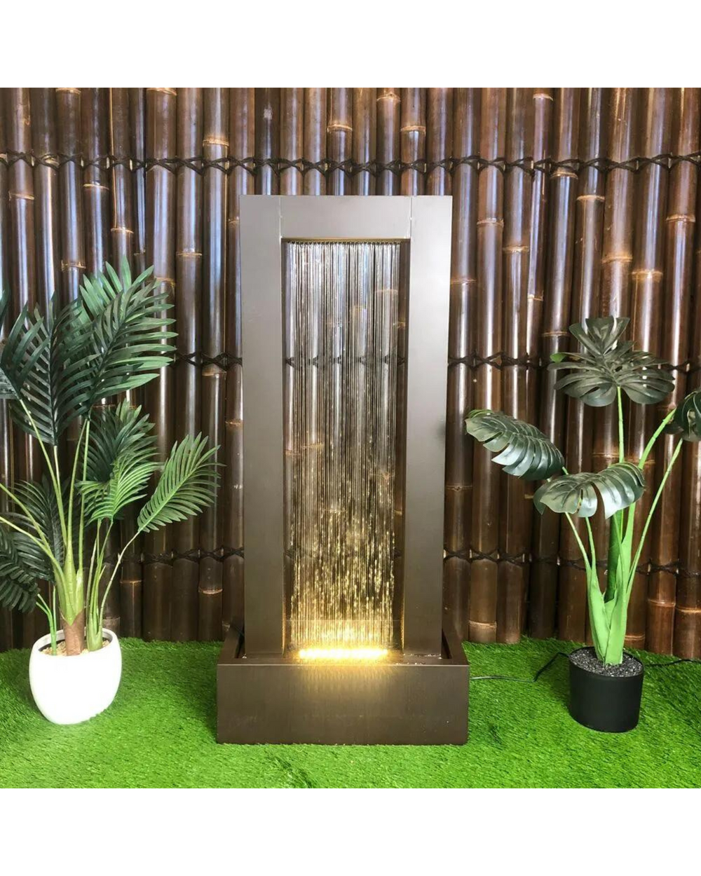 Celestia - Wall Rain Curtain Shower LED Light Water Feature – Water ...