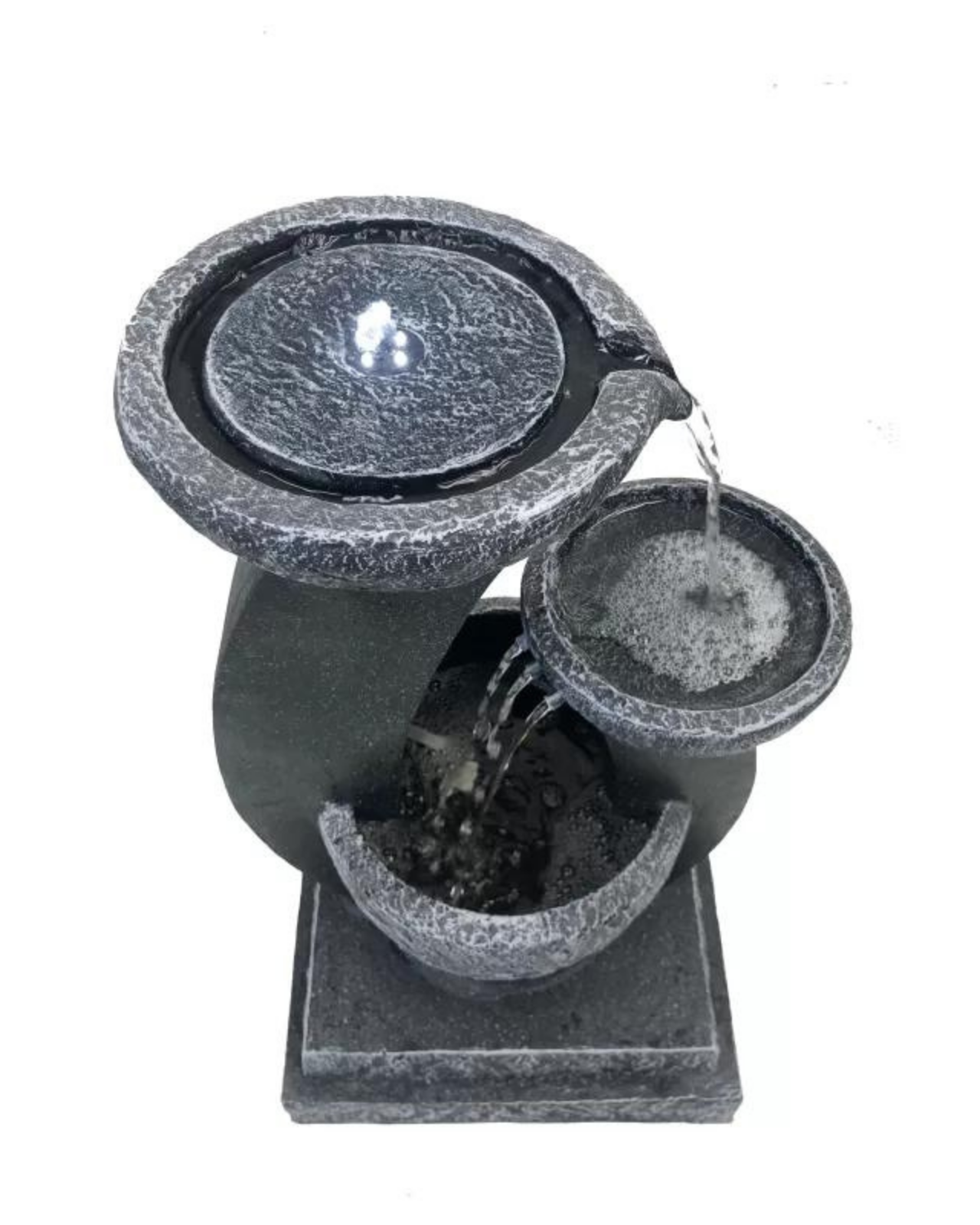 Solar 3 Bowls Cascading Waterfalls Lighting Water Feature – Water ...