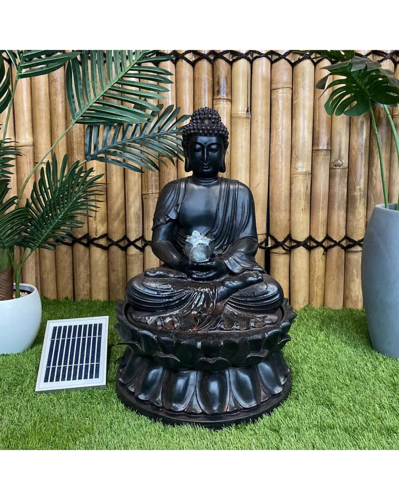 Buddha Bliss - Solar Buddha LED Light Water Feature – Water Features Adore