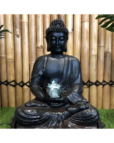 Buddha Bliss - Solar Buddha LED Light Water Feature – Water Features Adore