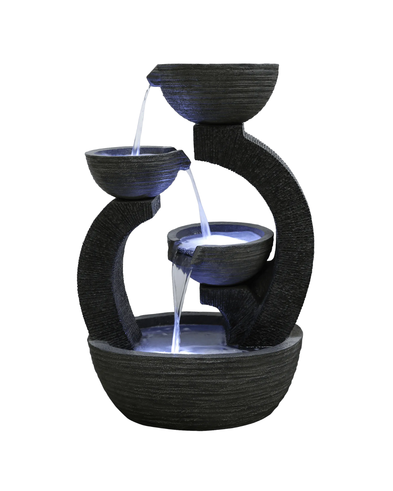 Glida - Cascading Lighting 3 Bowls Waterfall Water Feature – Water ...