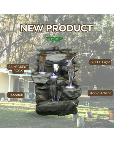 Zephyr - Large Outdoor Rock LED Light Water Feature – Water Features Adore