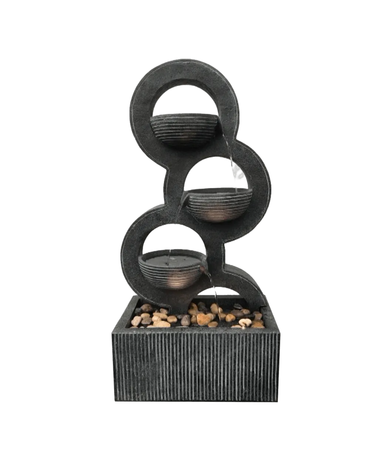 Surf - 3 Bowl Cascading LED Light Water Feature – Water Features Adore