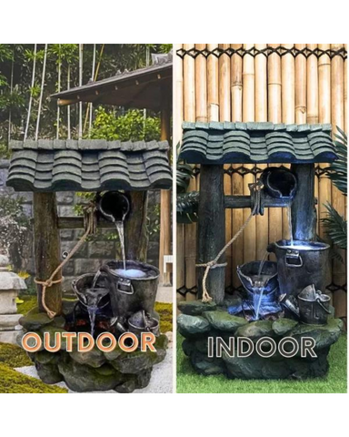 Fresco - Wishing Well LED Light Rock Water Feature – Water Features Adore