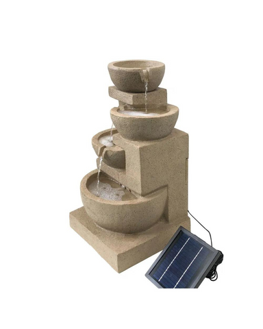 Solar 4 Bowls Cascading Waterfalls Lighting Water Feature – Water ...
