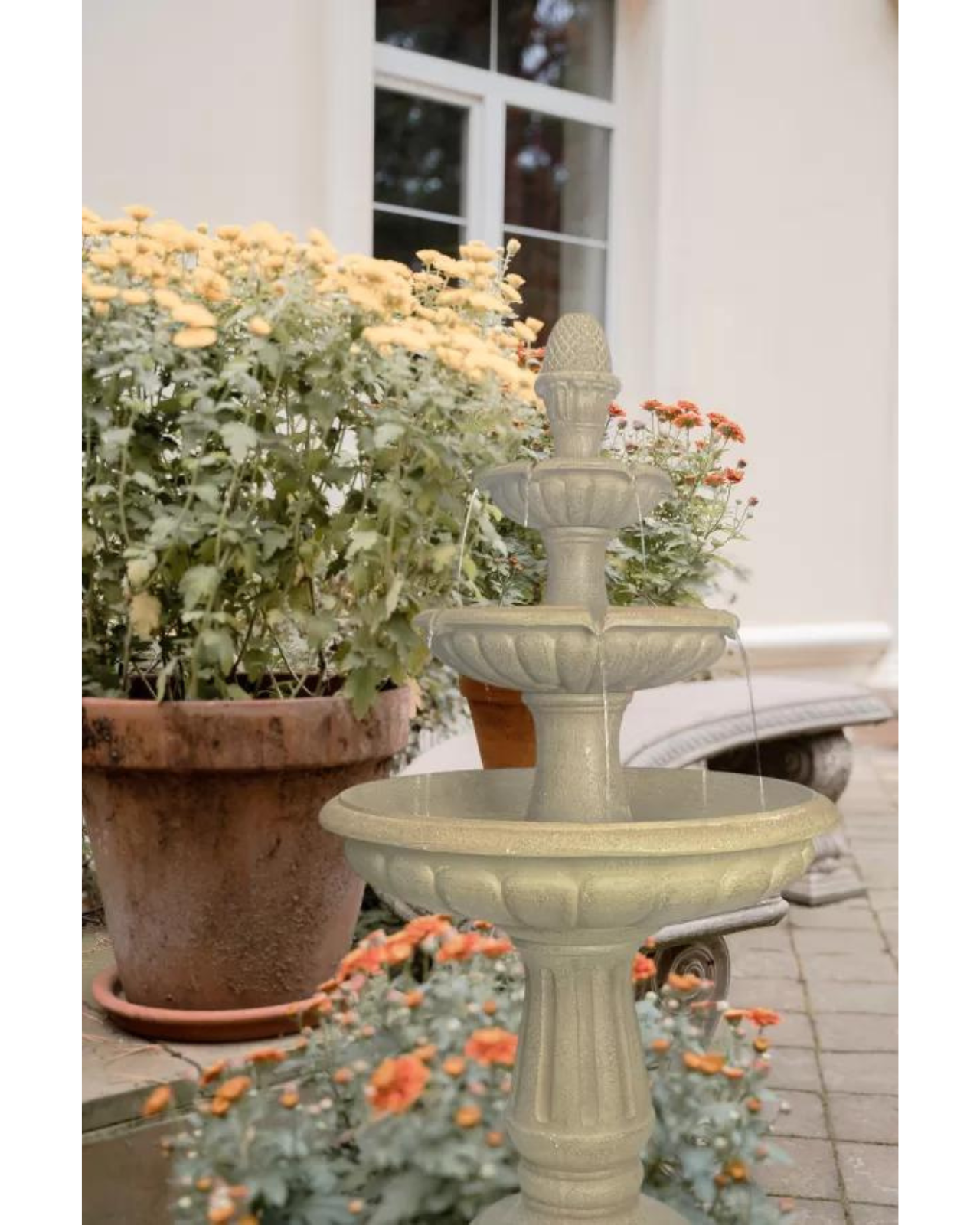 Drizzle - 3 Tier Bird Bath Cascading Water Feature – Water Features Adore