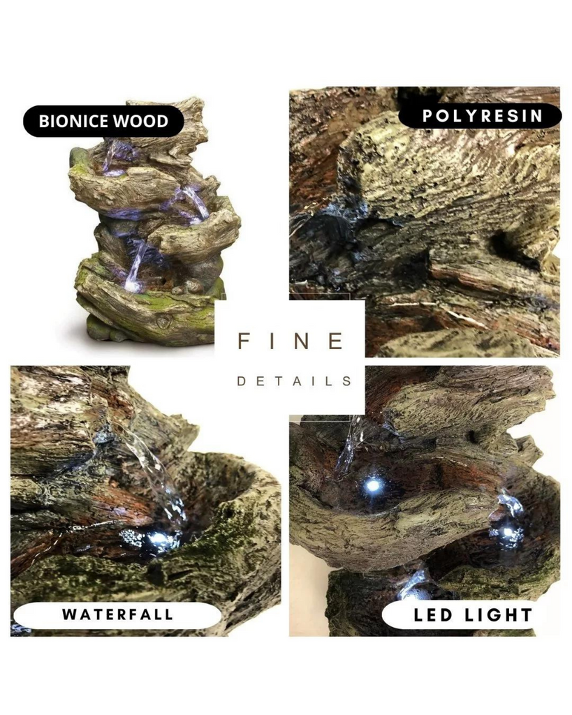 Chorus - Tabletop Rock Cascading LED Light Water feature – Water ...