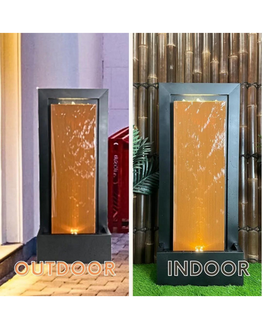 Luminescent - Steel Wall LED Light Water Feature – Water Features Adore