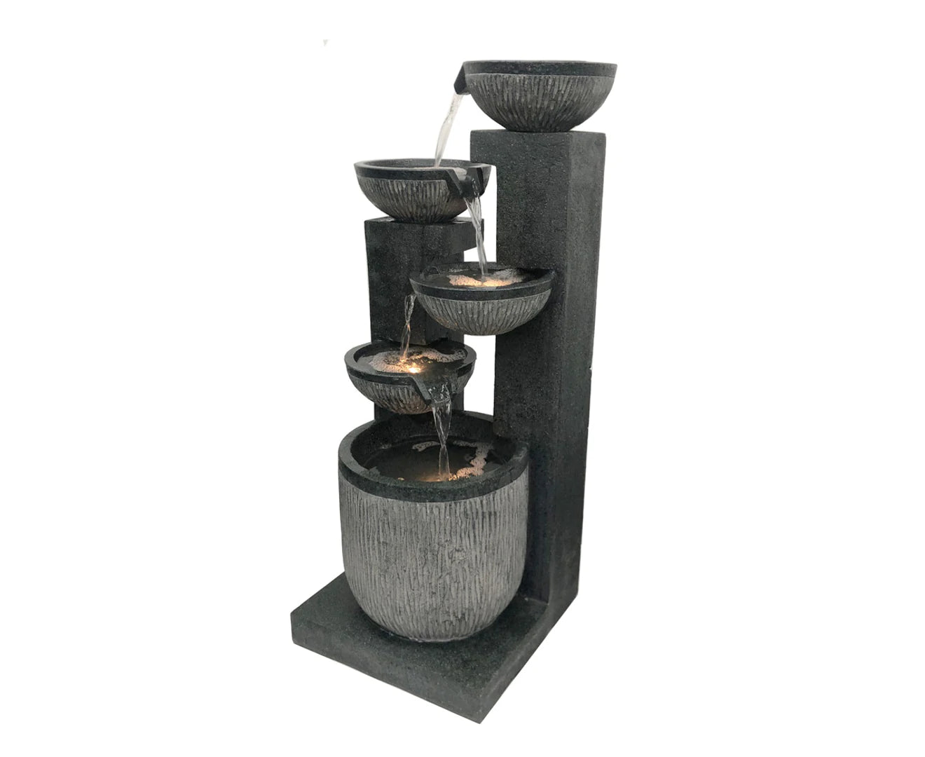 Swale - Cascading Lighting 5 Bowl Waterfall Water Feature – Water ...