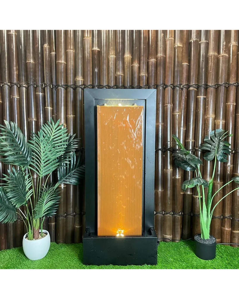 Luminescent - Steel Wall LED Light Water Feature – Water Features Adore