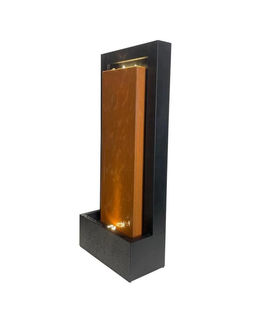 Luminescent - Steel Wall LED Light Water Feature – Water Features Adore