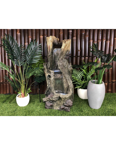 Tree Trunk Log LED Light Cascading Waterfall Water Feature – Water ...