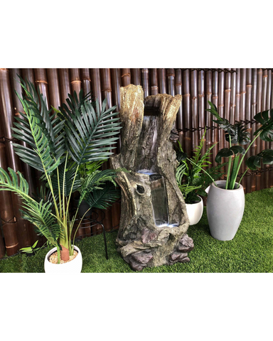 Tree Trunk Log LED Light Cascading Waterfall Water Feature – Water ...