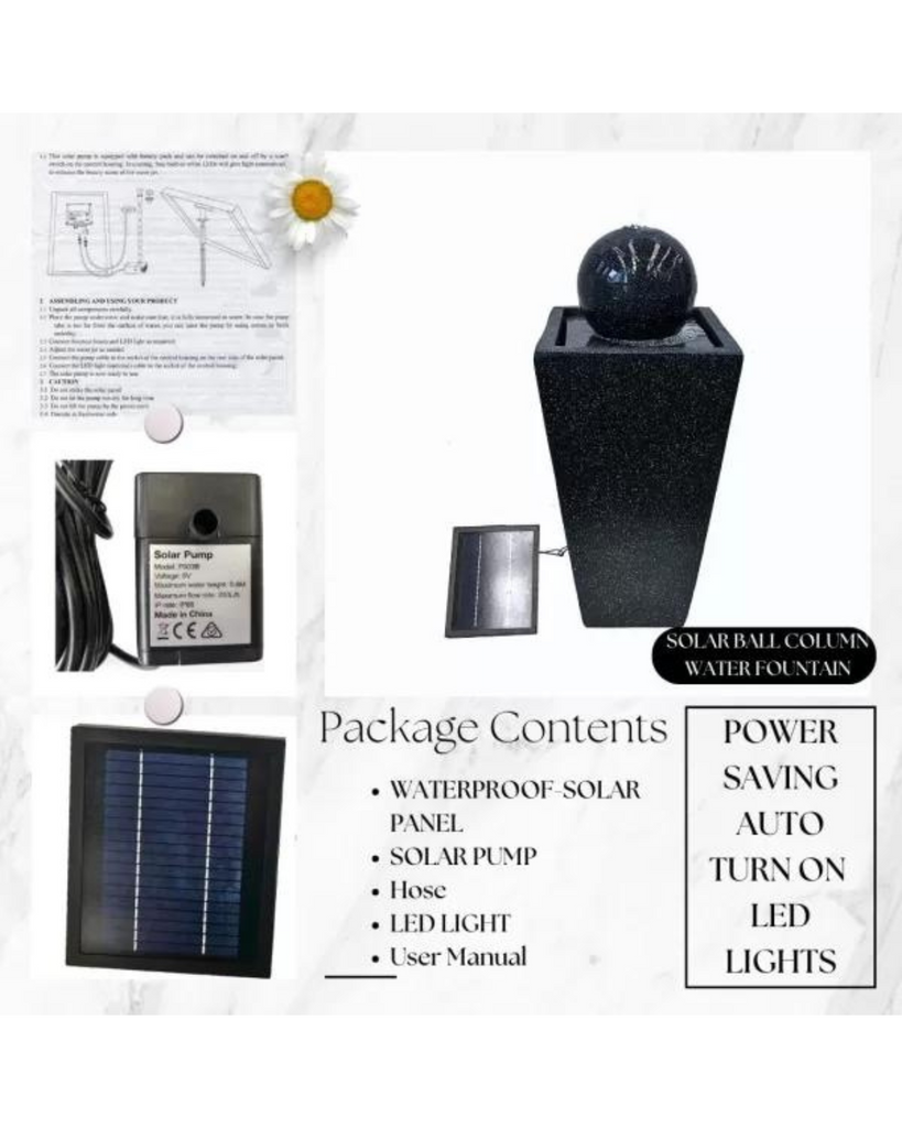 Tempest - Solar Sphere Ball Lighting Water Feature – Water Features Adore