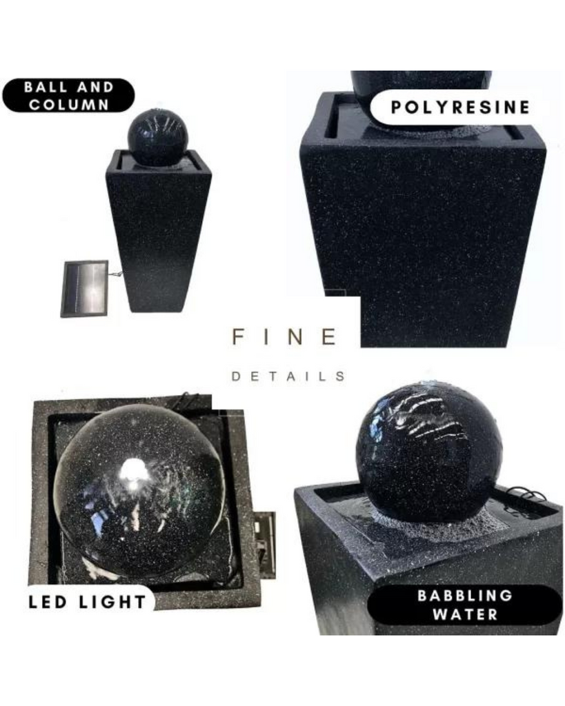 Tempest - Solar Sphere Ball Lighting Water Feature – Water Features Adore