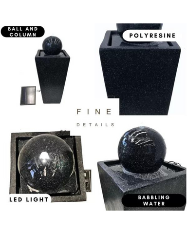 Tempest - Solar Sphere Ball LED Light Water Feature – Water Features Adore