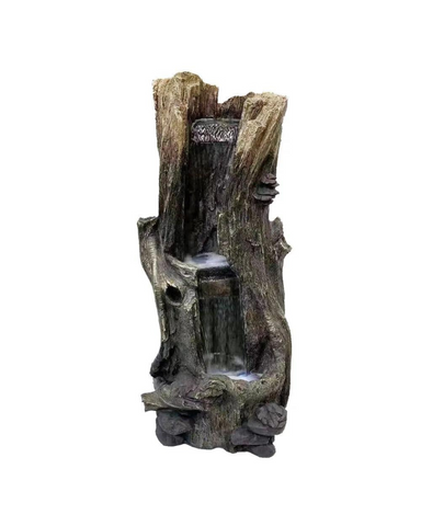 Tree Trunk Log Lighting Cascading Waterfall Water Feature – Water ...