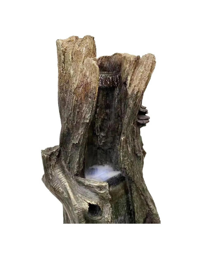 Tree Trunk Log Lighting Cascading Waterfall Water Feature – Water ...