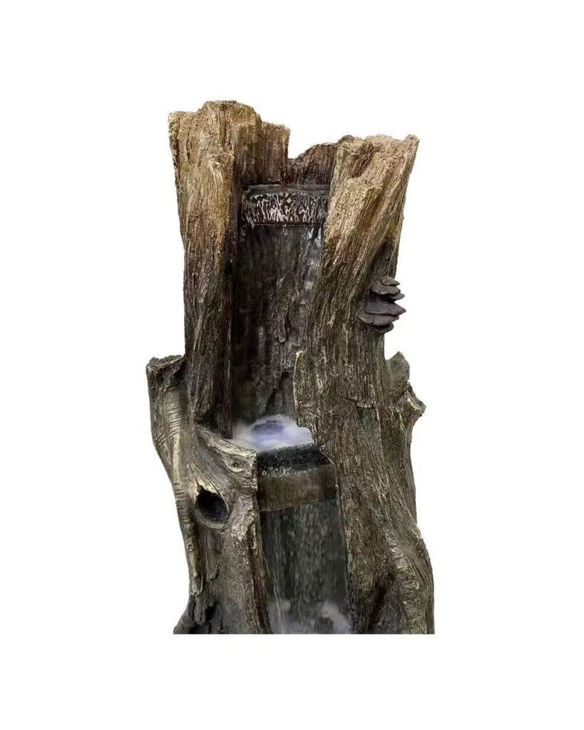 Tree Trunk Log Lighting Cascading Waterfall Water Feature – Water ...