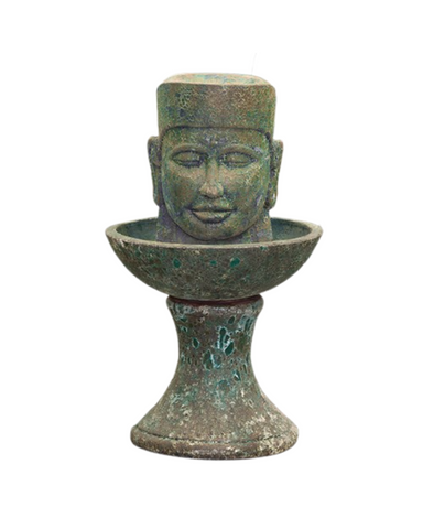 Bodhi - Terracotta Buddha Face Water Feature, with stand – Water ...