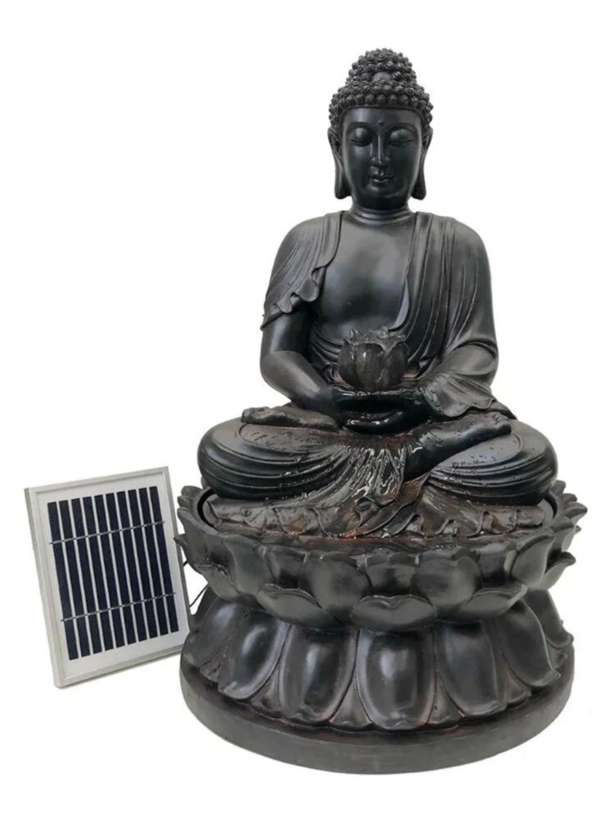 Buddha Bliss - Solar Buddha LED Light Water Feature – Water Features Adore