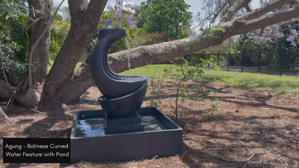 Agung - Balinese Curved Water Feature with Pond – Water Features Adore