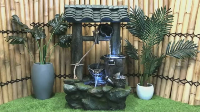 Fresco - Wishing Well LED Light Rock Water Feature – Water Features Adore