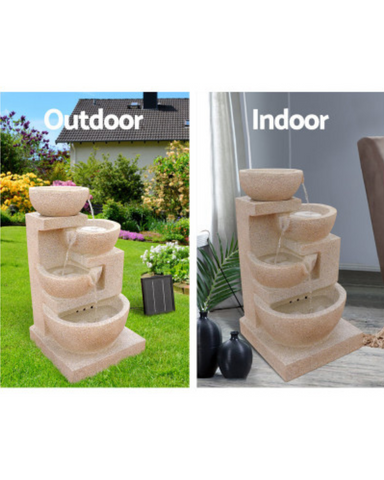 Ripples - Cascading 4 Tier LED Solar Water Feature – Water Features Adore