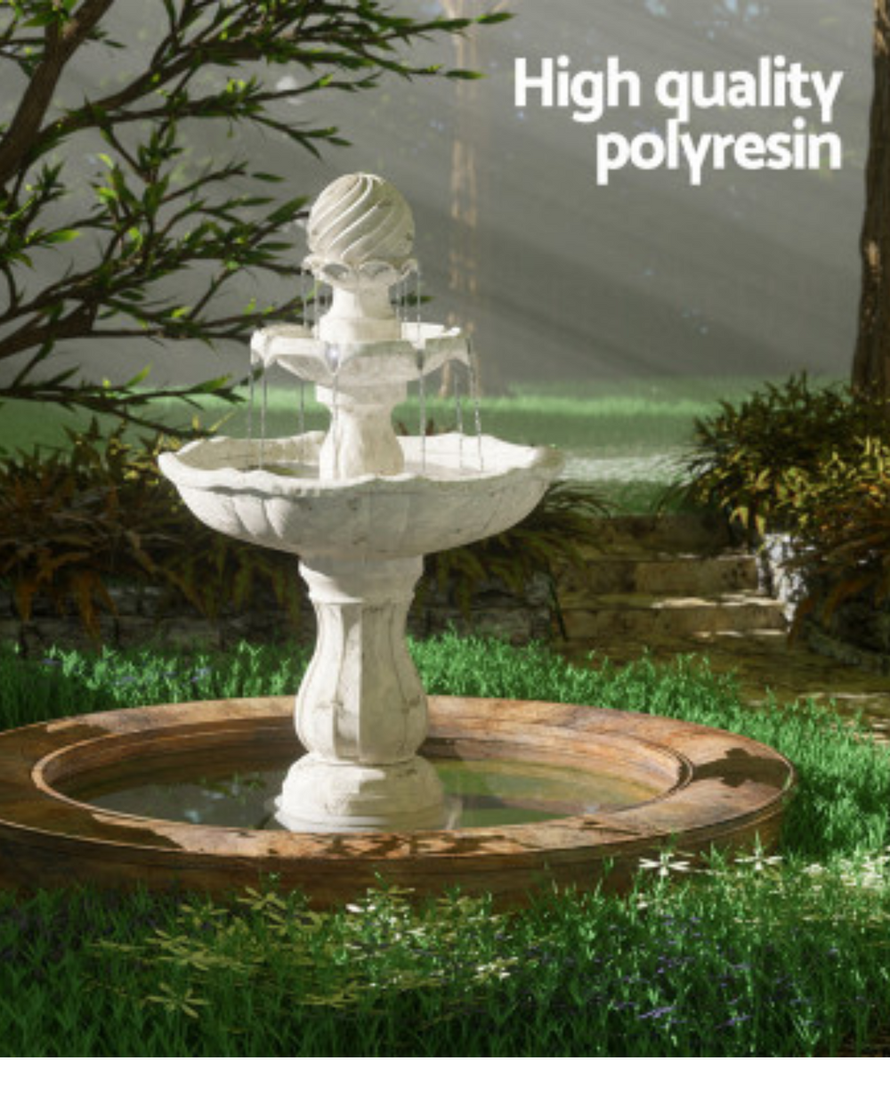 Radiance - 3 Tier Solar Bird Bath Water Feature – Water Features Adore