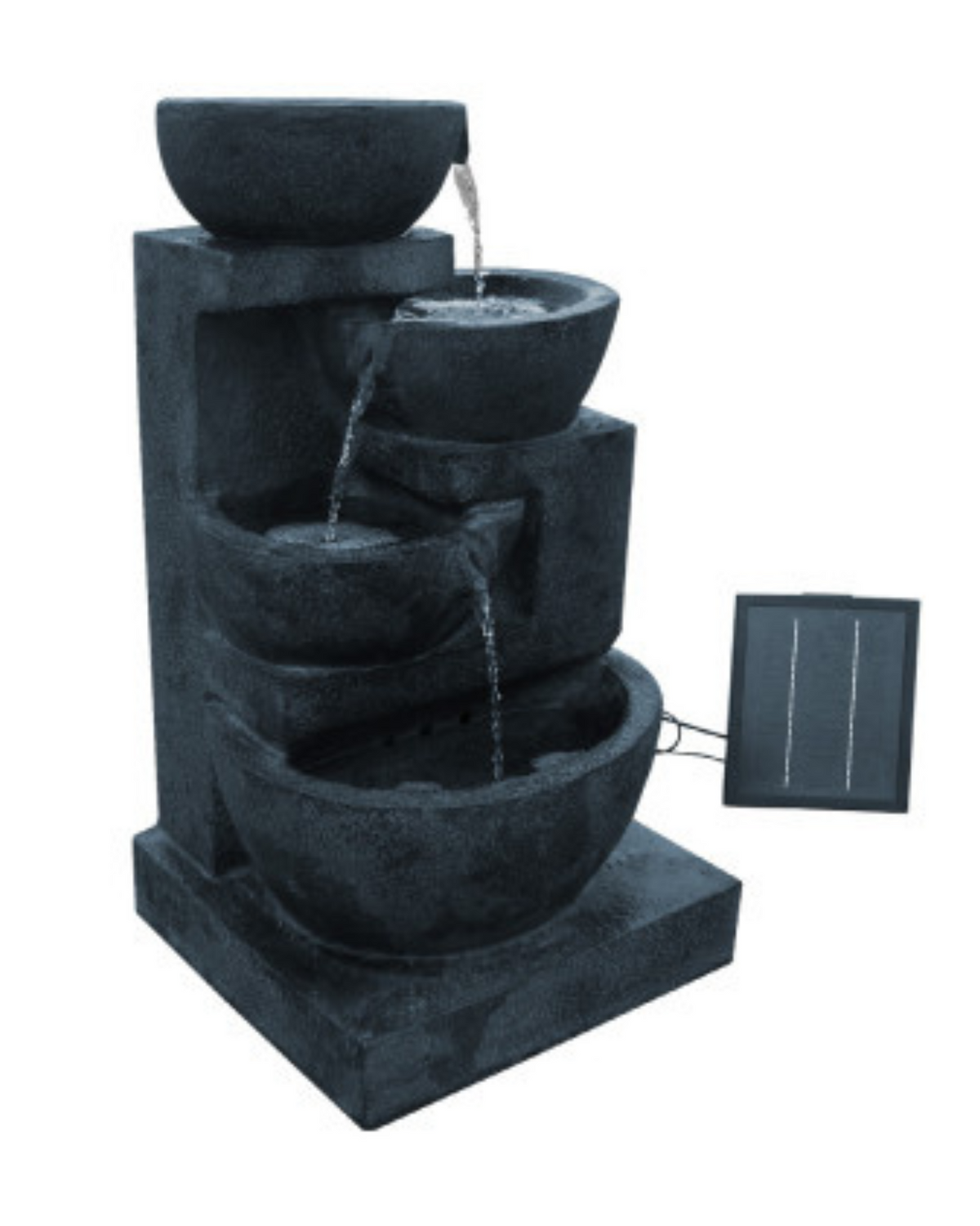 Swirl - 4 Tier Cascading LED Solar Water Feature – Water Features Adore