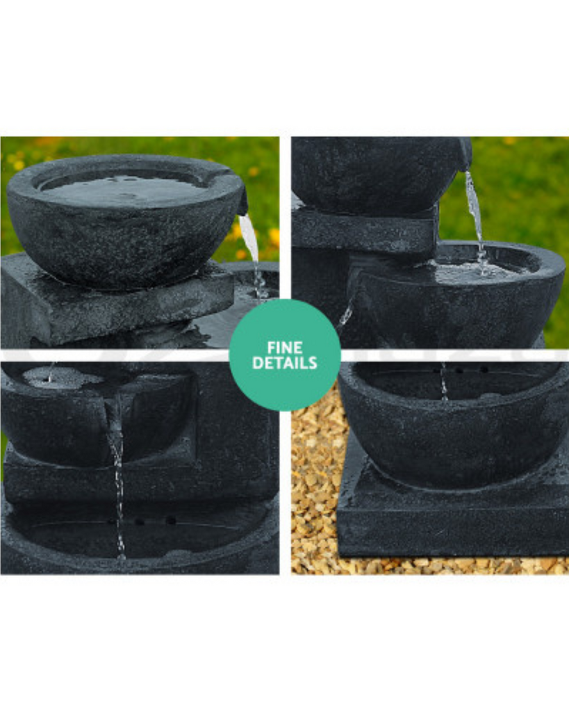 Swirl - 4 Tier Cascading LED Solar Water Feature – Water Features Adore