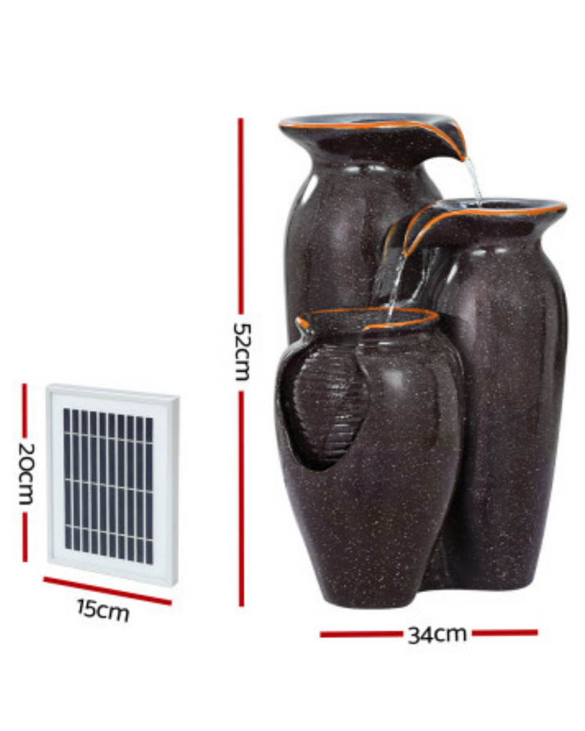 Tides - Cascading LED Solar Water Feature – Water Features Adore