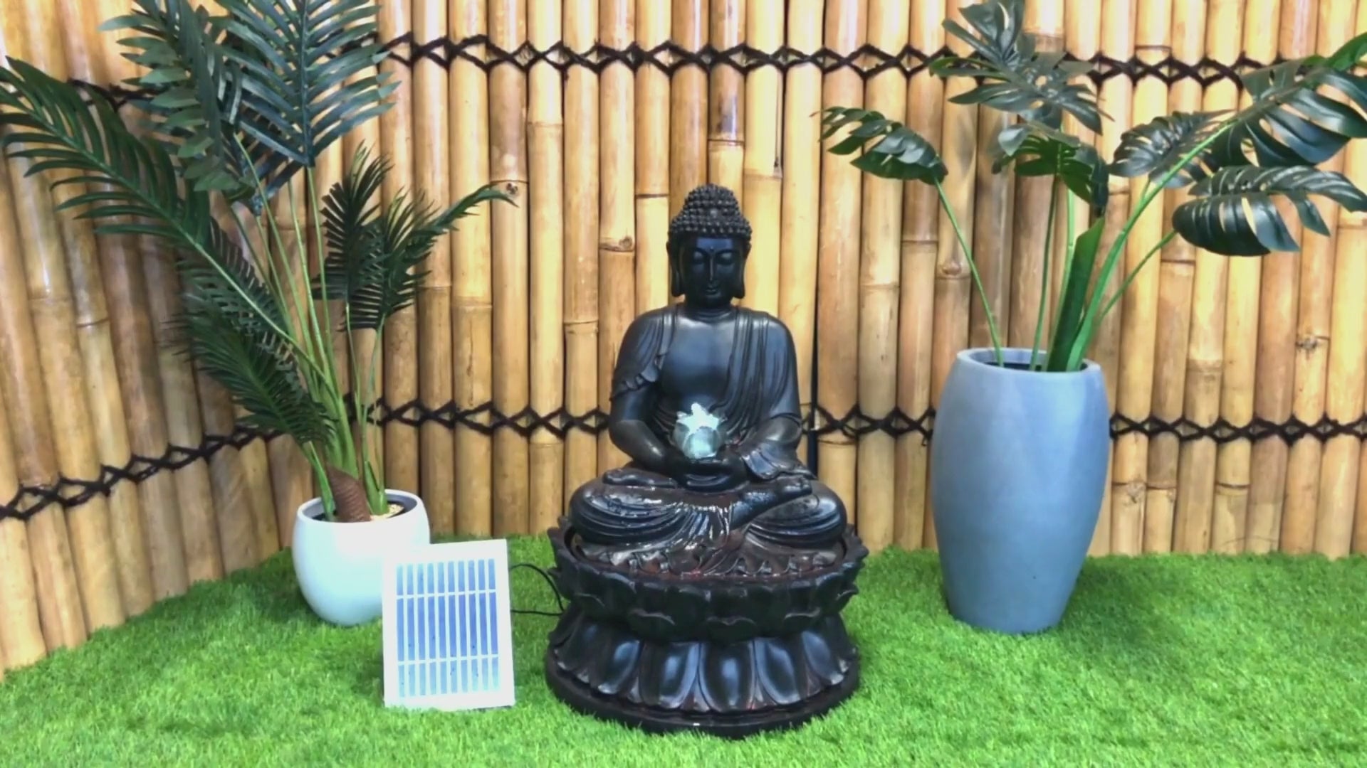 Buddha Bliss - Solar Buddha LED Light Water Feature – Water Features Adore