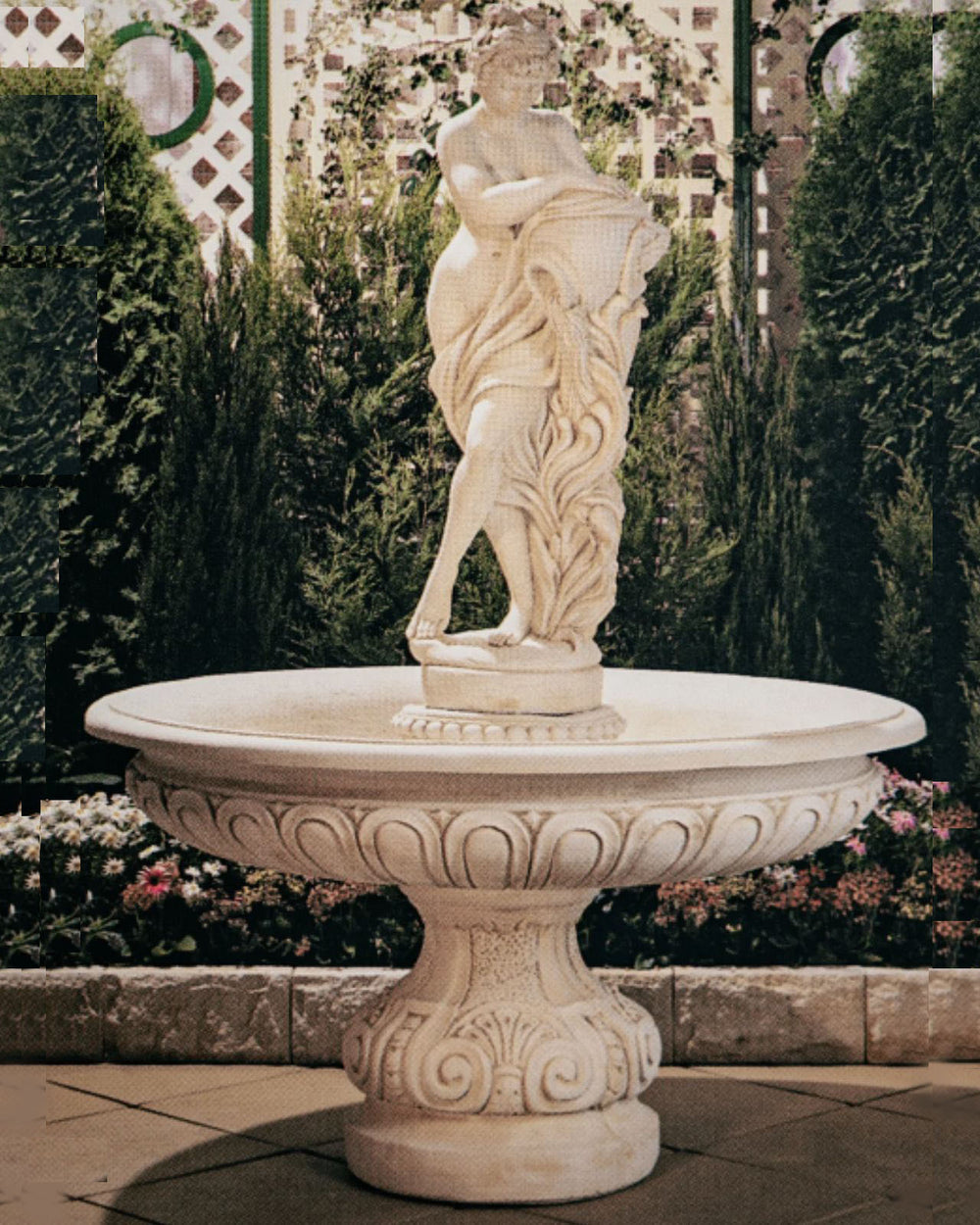 Amalfi - 1 Tier Classic Concrete Outdoor Lady Water Feature – Water ...