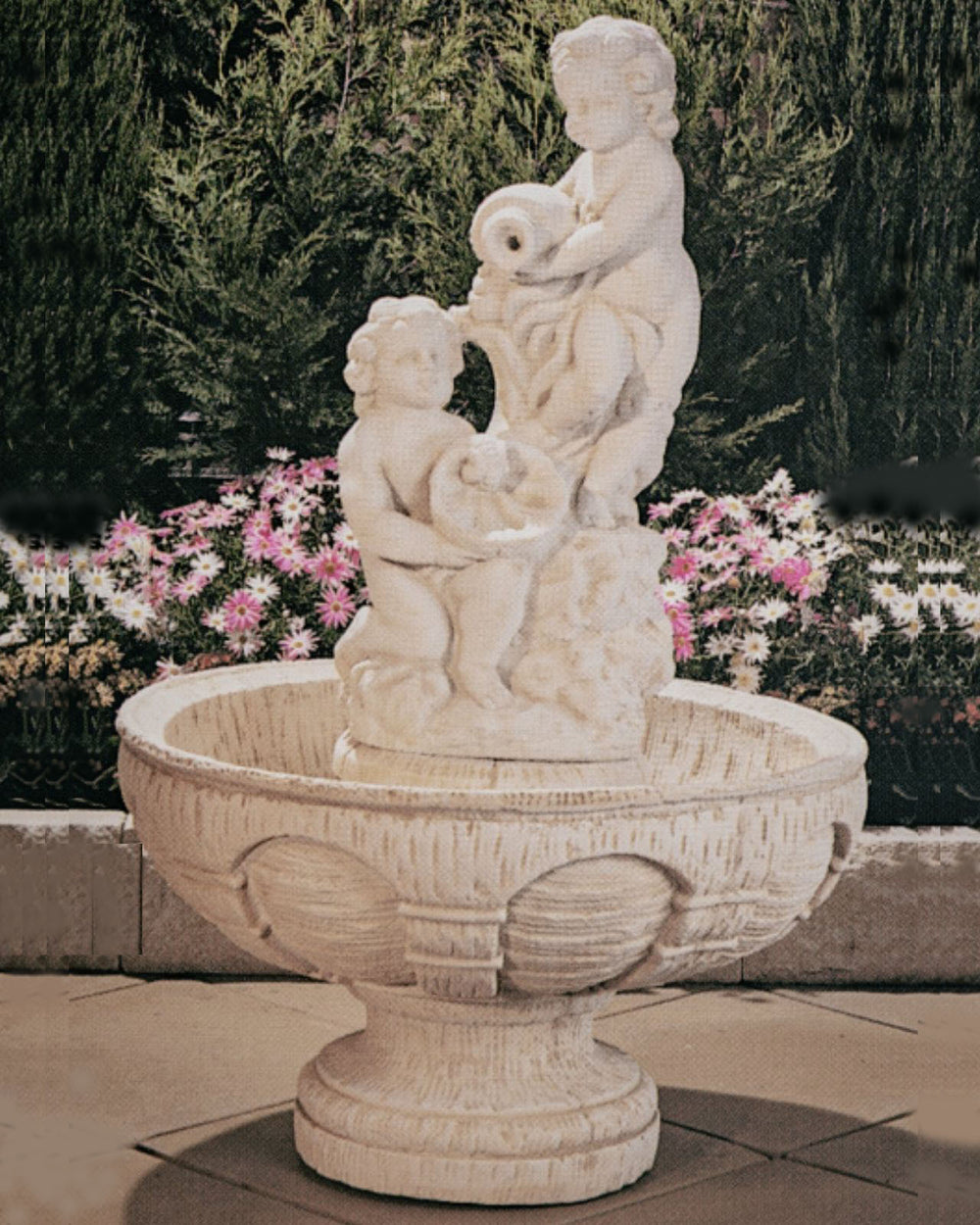 Bolsena - Classic Concrete Outdoor Cherubs Water Fountain 80cm – Water ...